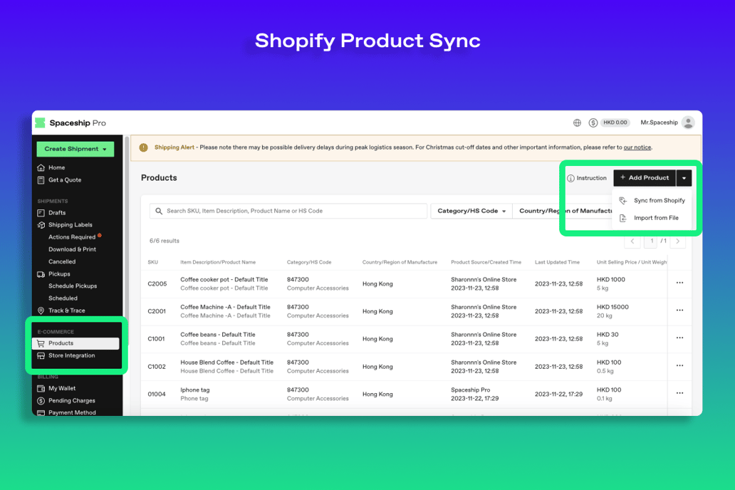 Shopify Product Sync