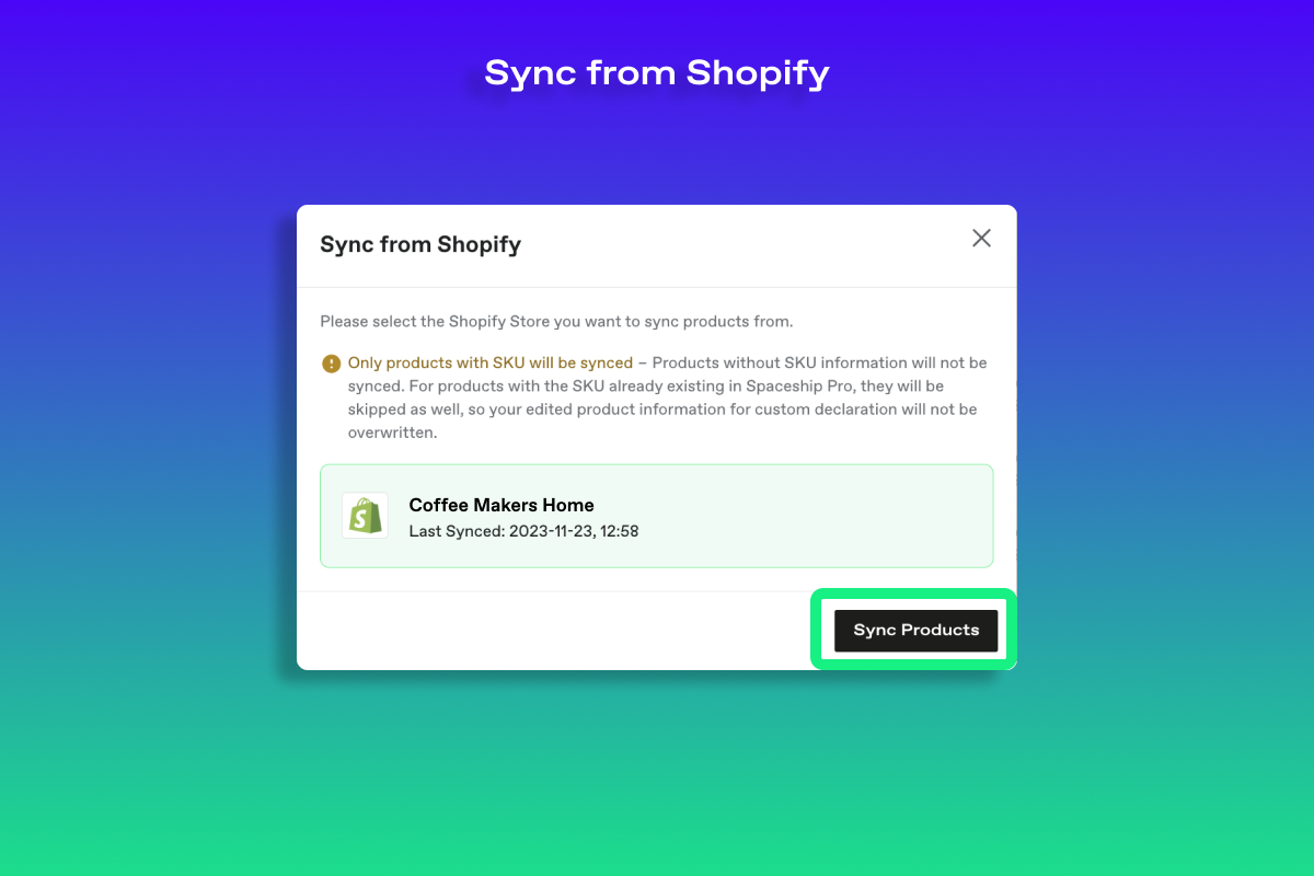 Shopify Product Sync 