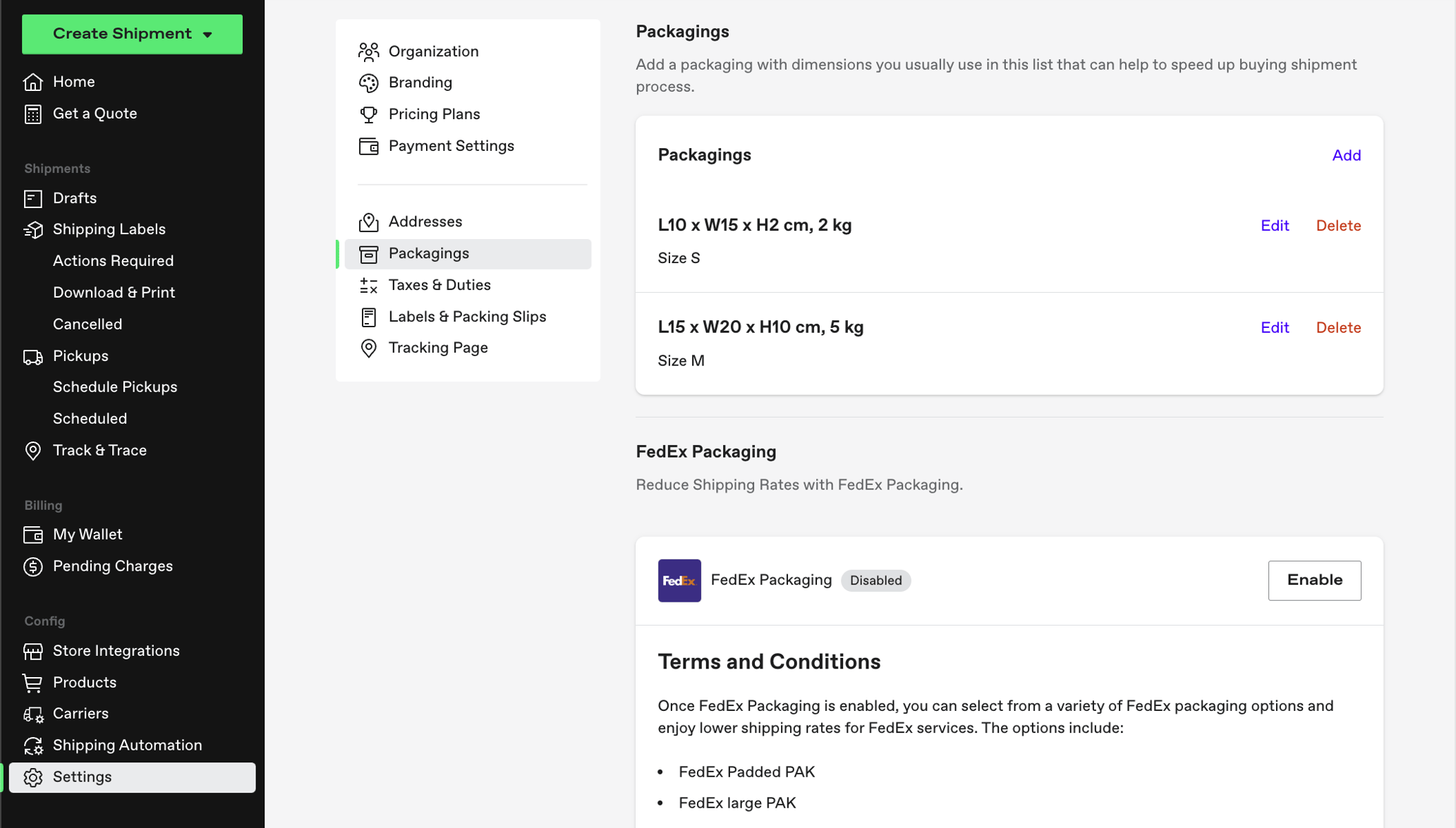 Packagings & FedEx Packaging