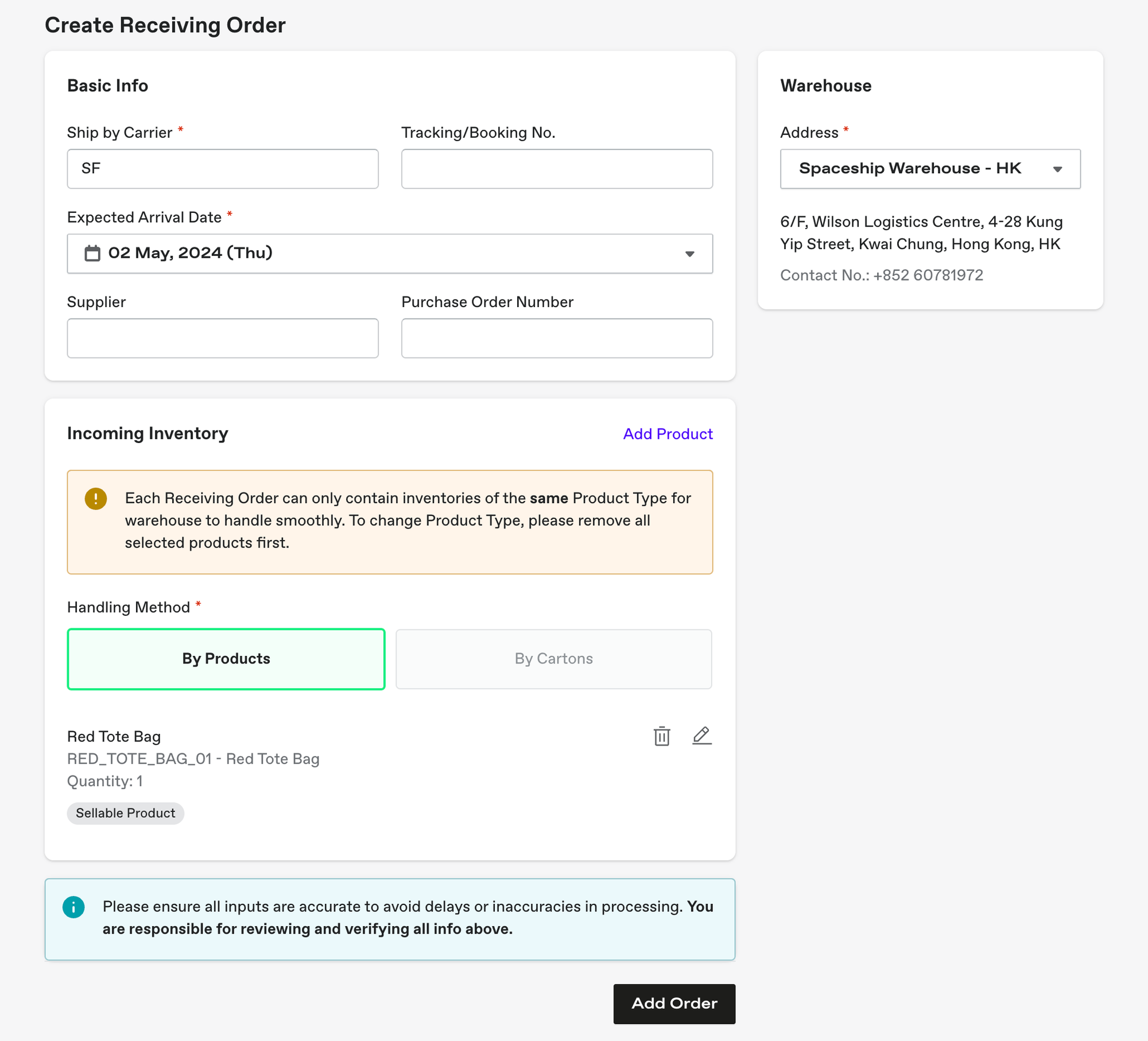 Inbound Process